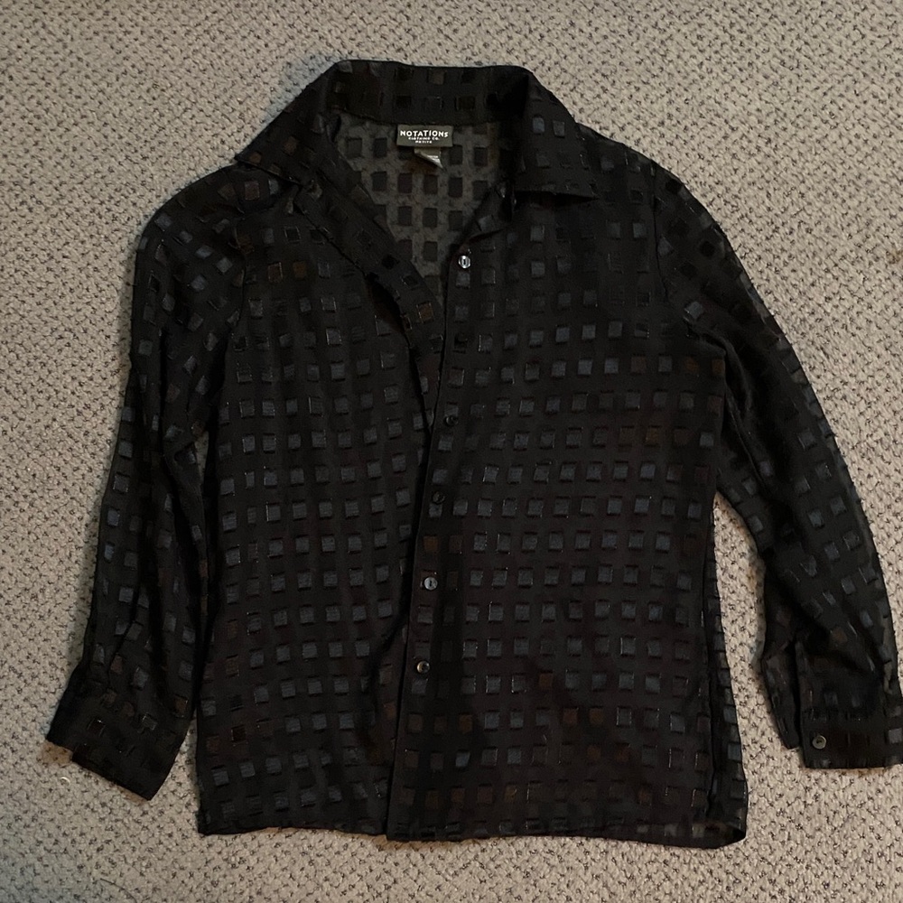 Notations Black Translucent Top - Gem